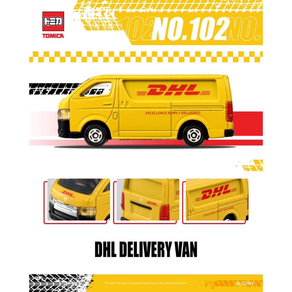 Tomica DHL Delivery Van No.102 model car - Toyota Hiace (2026) | Shopee ...