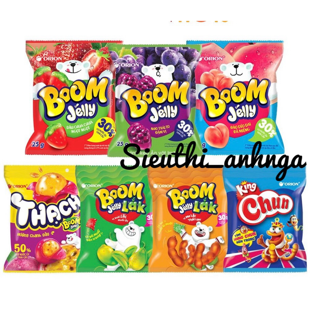 Set of 10 Packs of Boom Jelly Orion Multi-Flavored Fruit Gummy Candy ...