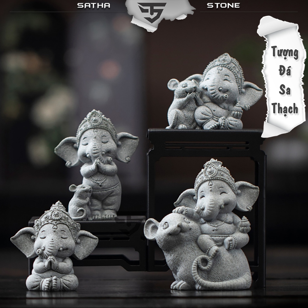 SA Sandstone chibi Ganesha statue - Deco statue, decoration, display ...