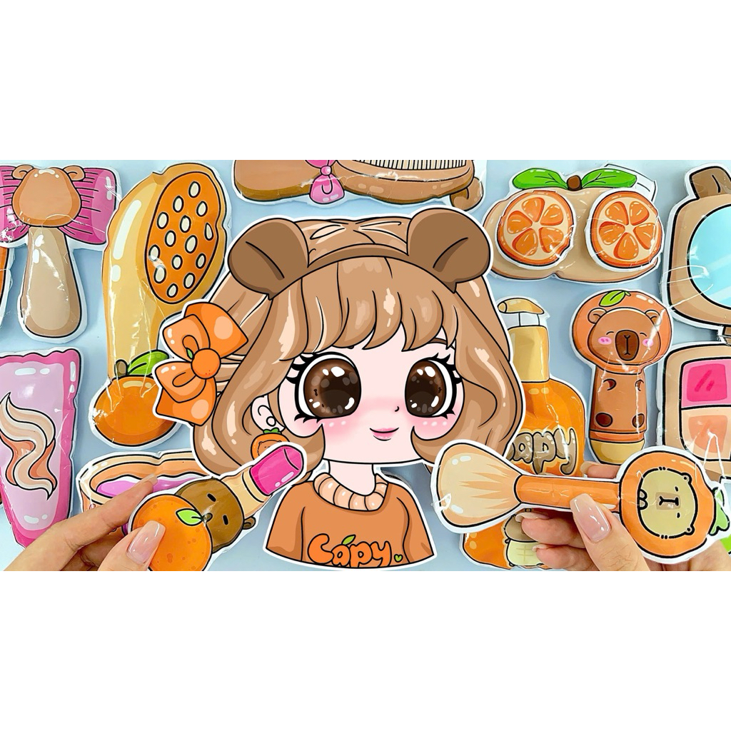 Cute Makeup Capybara handmade collage Set - Gacha paper doll | Shopee ...