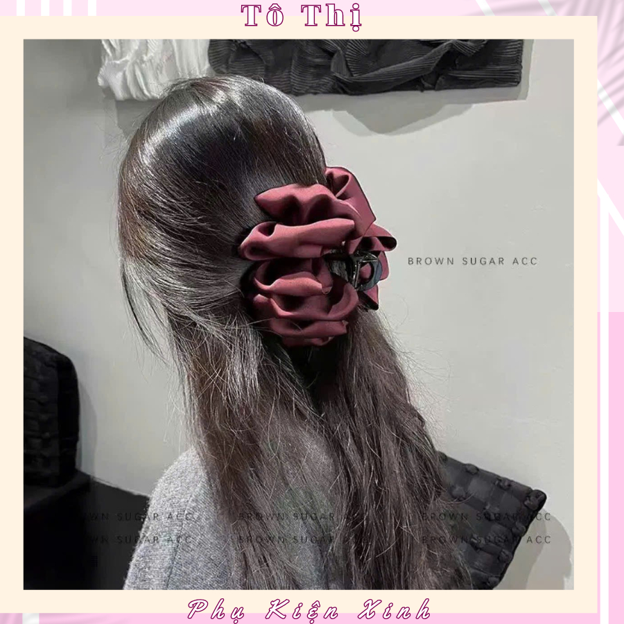 13cm shark hair clip with plain bow in 2 colors red plum and black ...