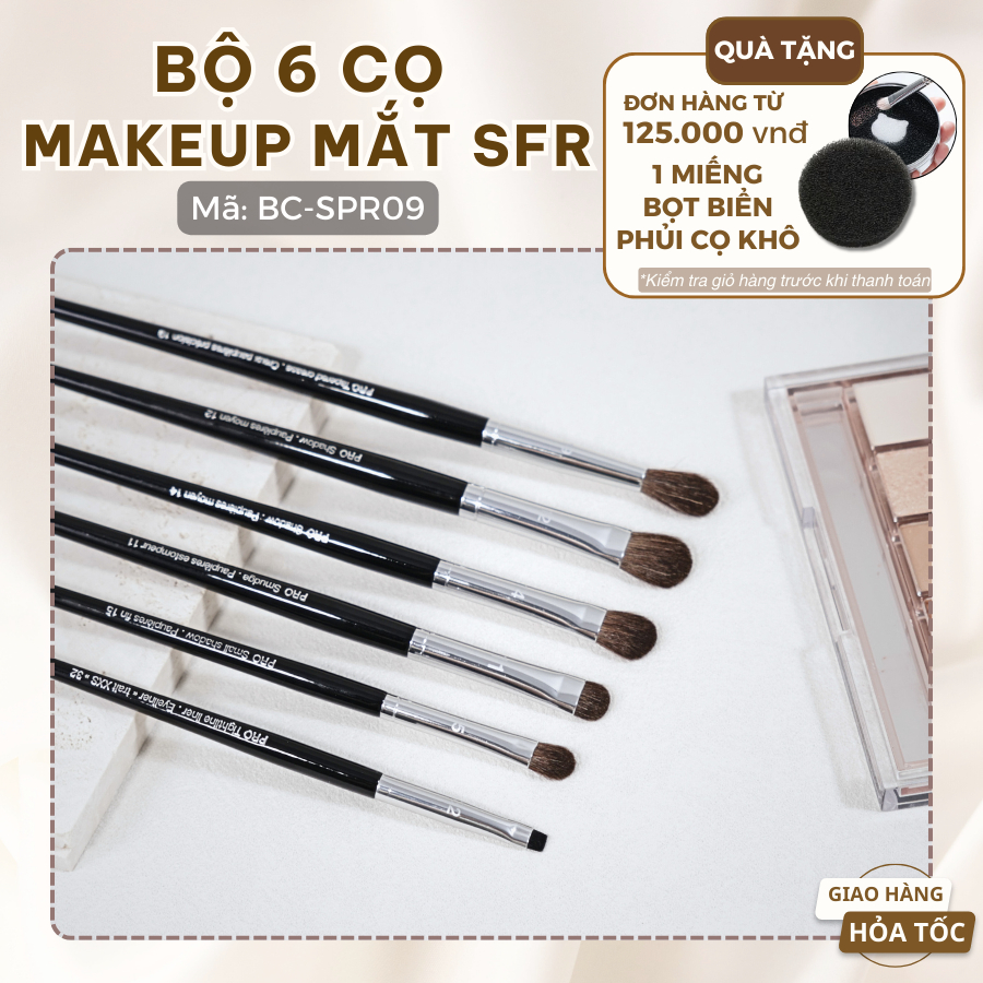 [BSL] Set of 6 Horsehair Makeup Brushes Eyeshadow Nose Contour Eyeliner ...