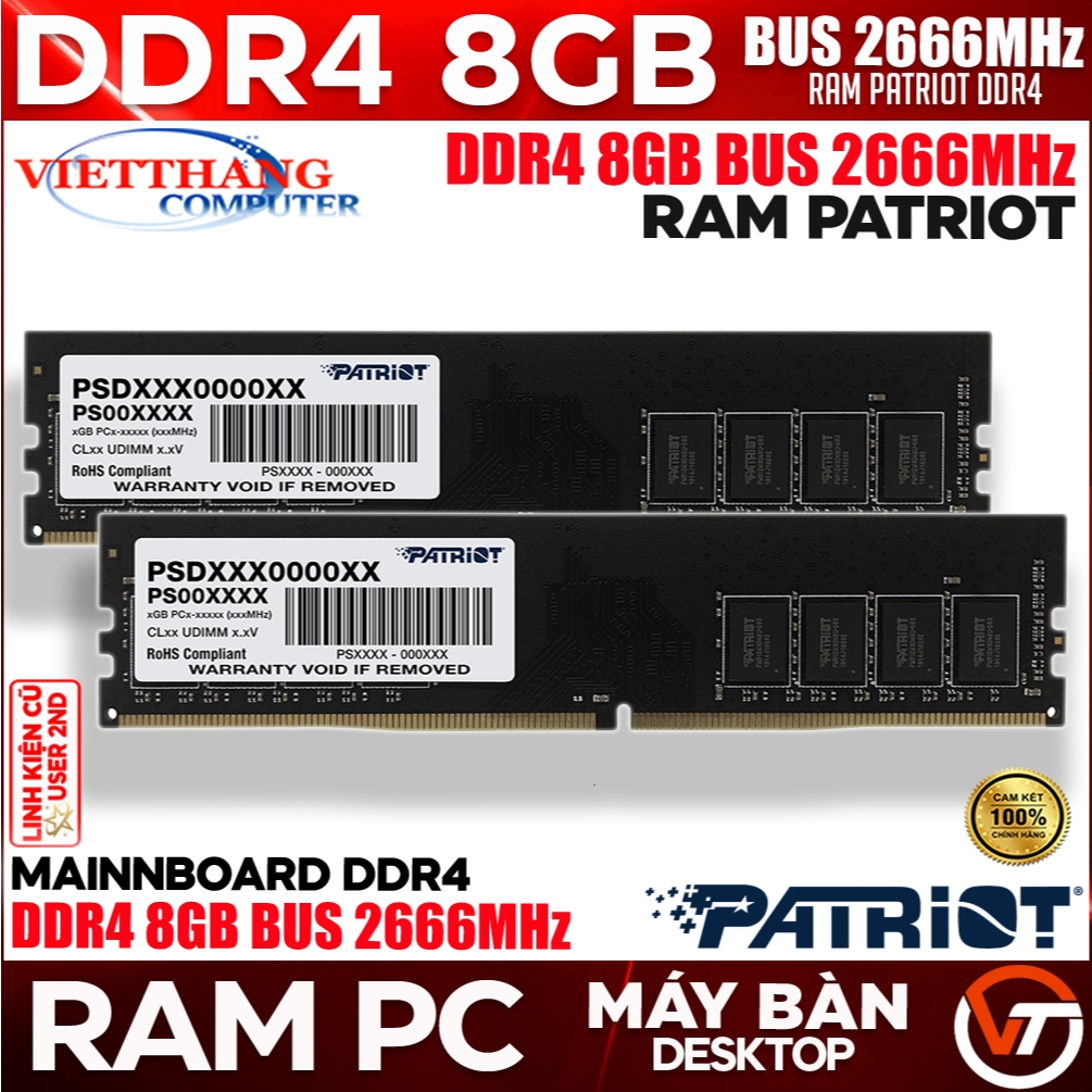 Patriot Computer Ram 8GB DDR4 Bus 2666MHz Used (Old - 2nd) | Shopee ...