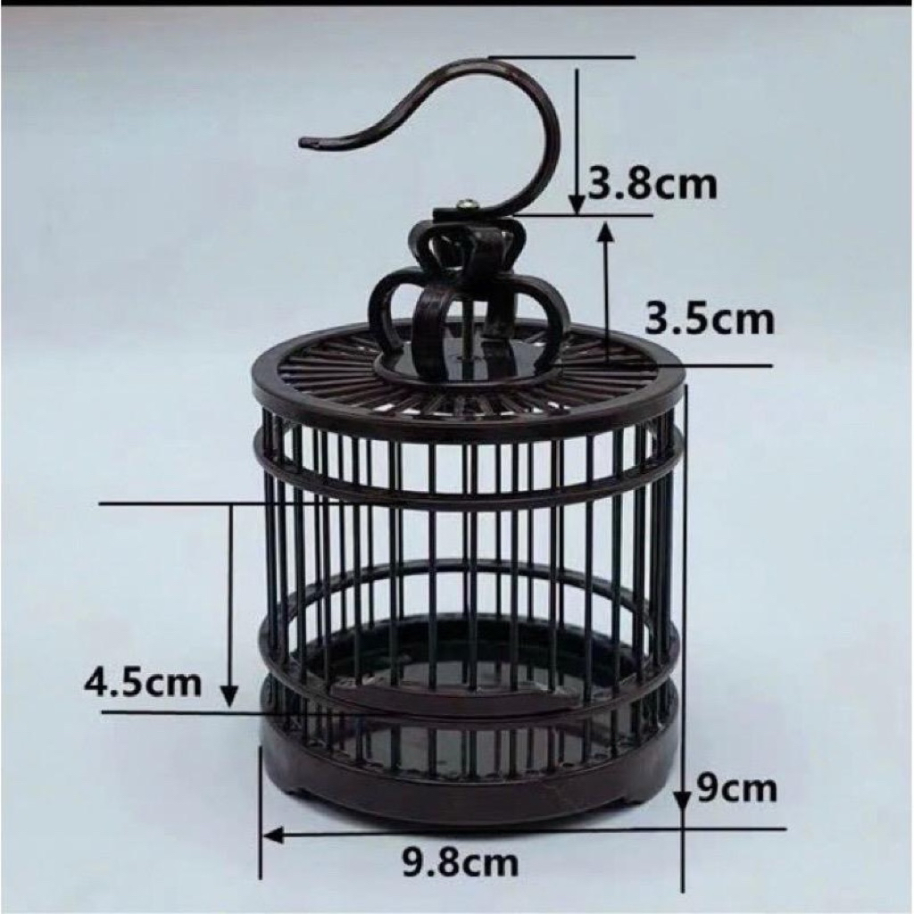 Mini Round bird cage pure of rustic birds, worms, piercings ...