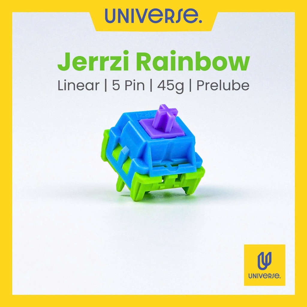 10 Switch JERRZI Rainbow Prelube Switch Linear 5 Pin 45g Universe ...