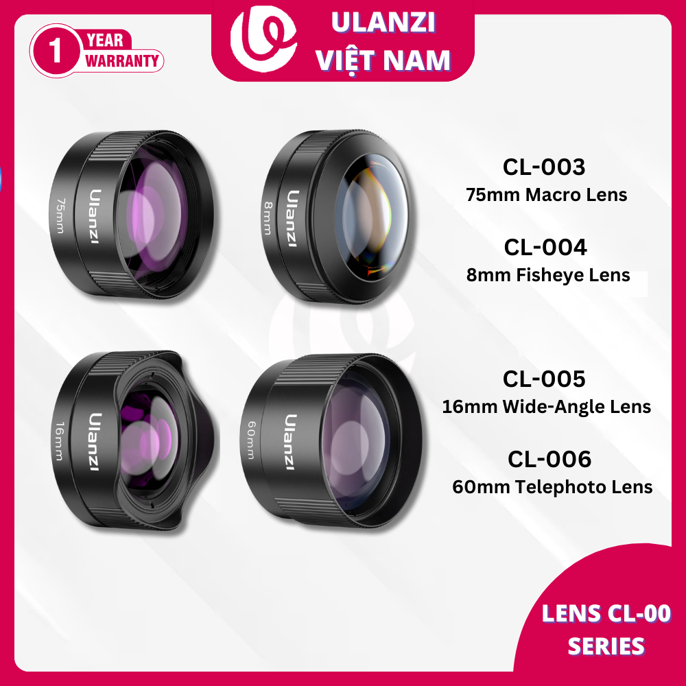 ULANZI CL-003 (75mm Lens) / CL-004 (8mm Lens) / CL-005 (16mm Lens) / CL ...