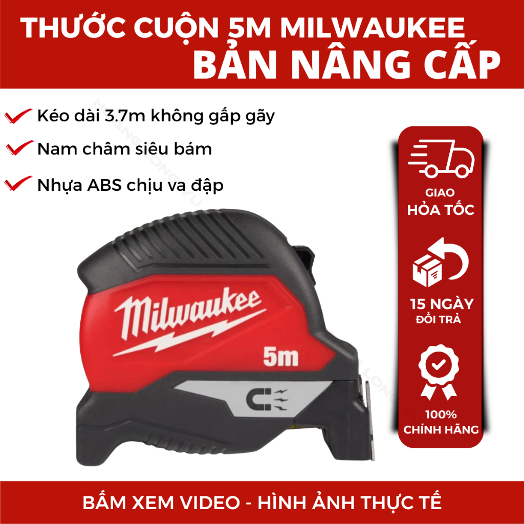 Milwaukee 5m Tape Measure 4932498768A upgraded version, with magnet ...