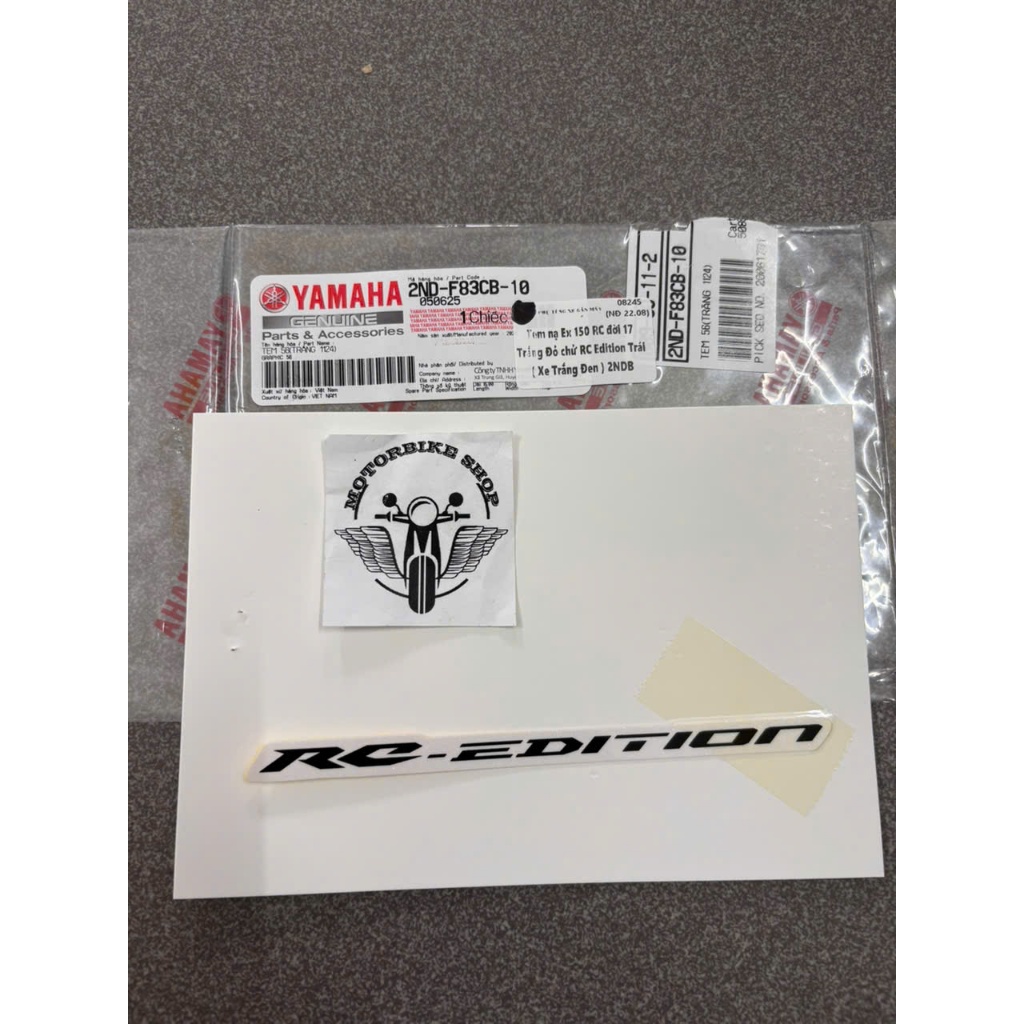 Rc Edition letter mask sticker for Exciter 150, genuine red and white ...