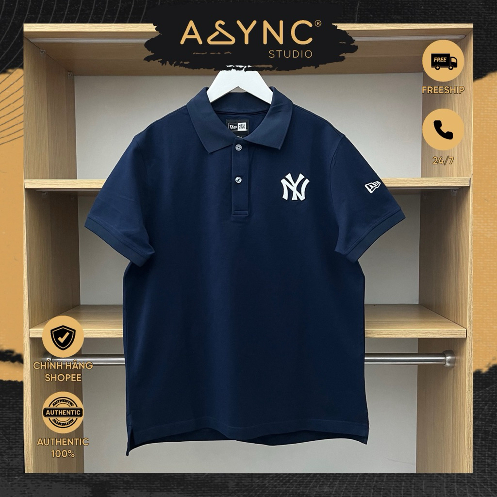 (Auth) New Era x MLB NY Polo Shirt Navy Blue V3 New Season Logo ...