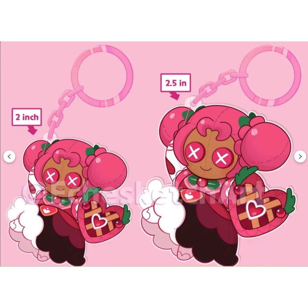 Cookie Run Keychains - Hollyberry Cookie and Eternal Sugar Cookie ...