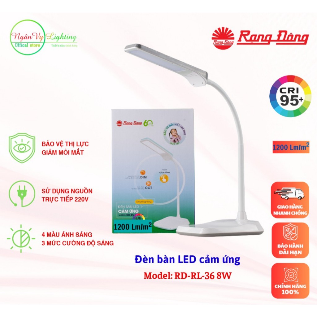 [NEW] Rang Dong LED touch table lamp - Model: RD-RL-36 8W (CRI 95 ...