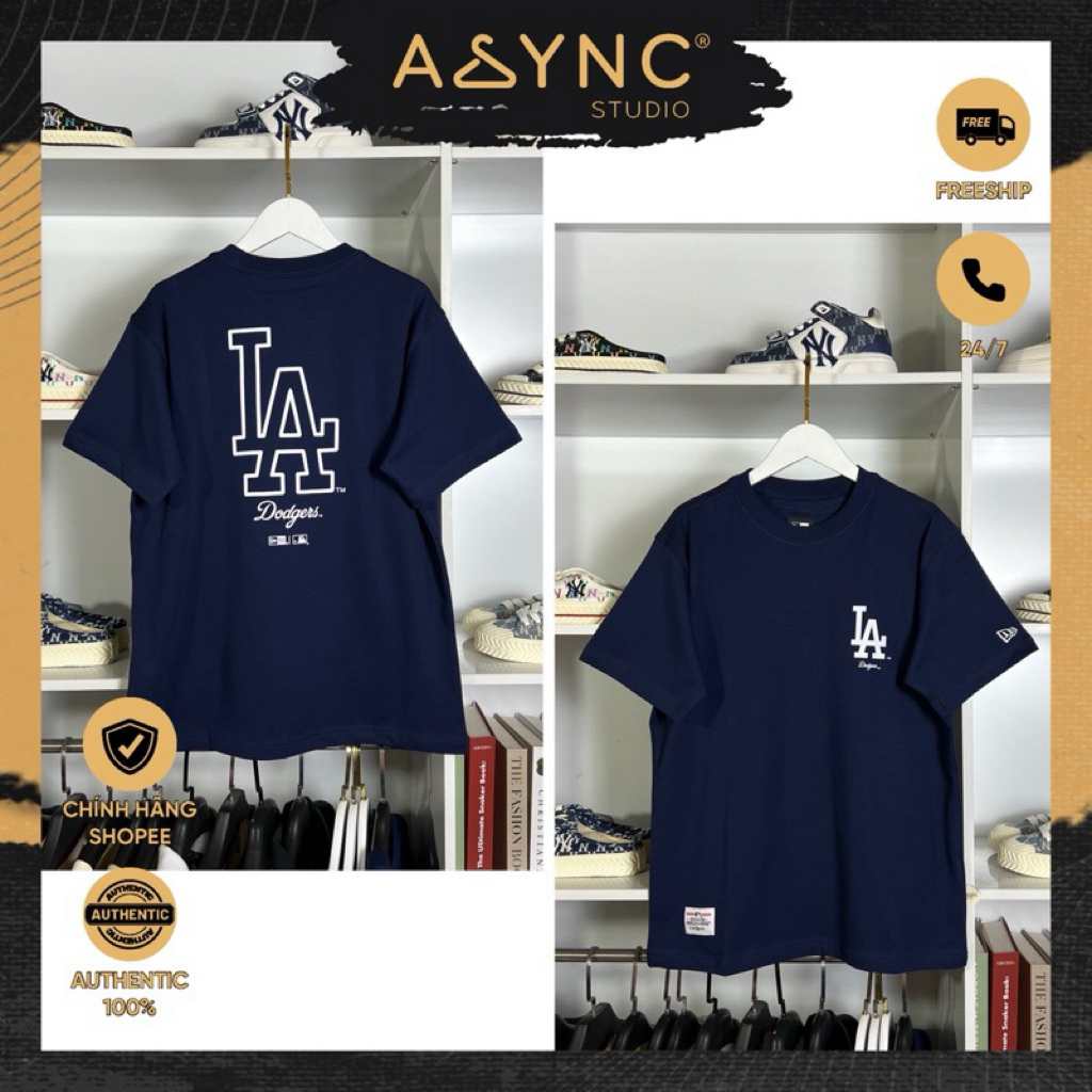 (Auth) New Era x MLB LA Dodgers T-Shirt Navy Blue Basic | CODE ...