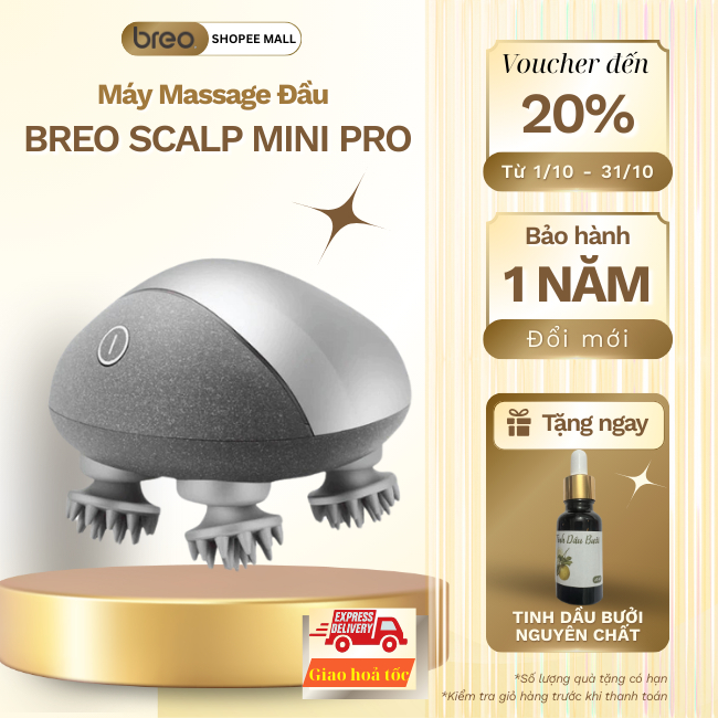 BREO SCALP MINI PRO Head Massager - Stimulates Hair Growth with ...