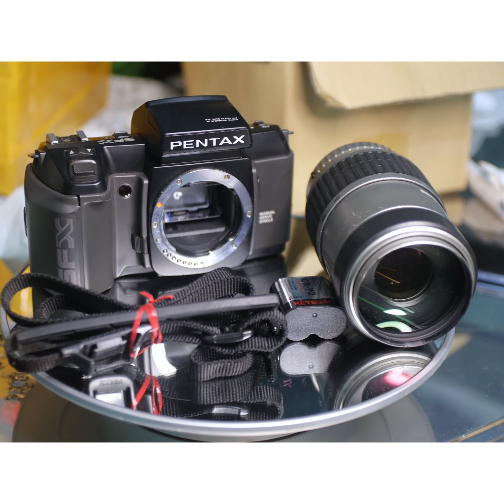 Pentax SFX film camera set + 80-320mm pentax lens (Works well - please ...