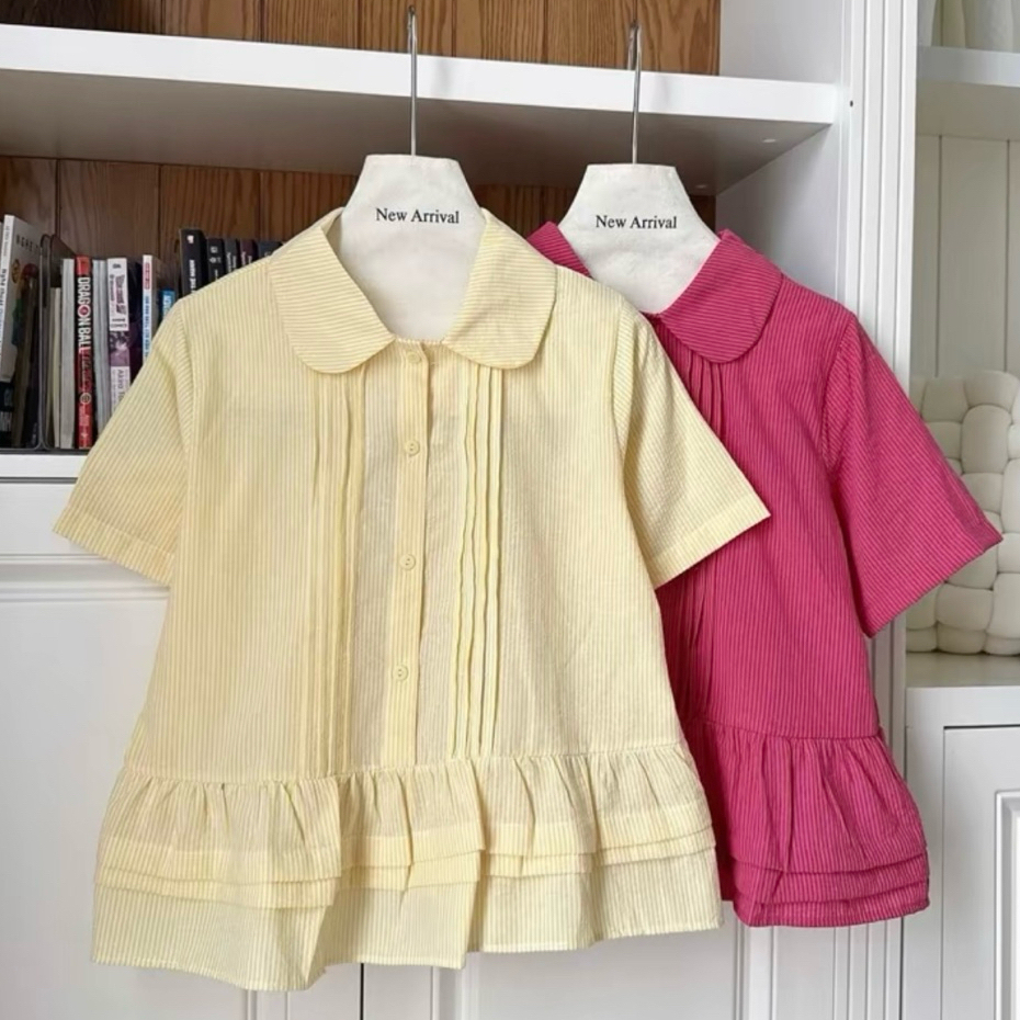 [new color palette 2025] 8-color pleated lotus collar shirt from ...