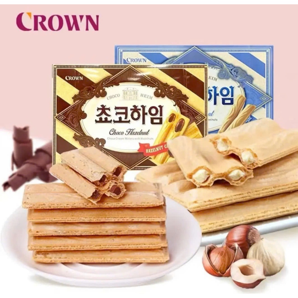 Korean Choco Heim Crown Cinnamon Cake Box 142g (Chocolate Filling ...