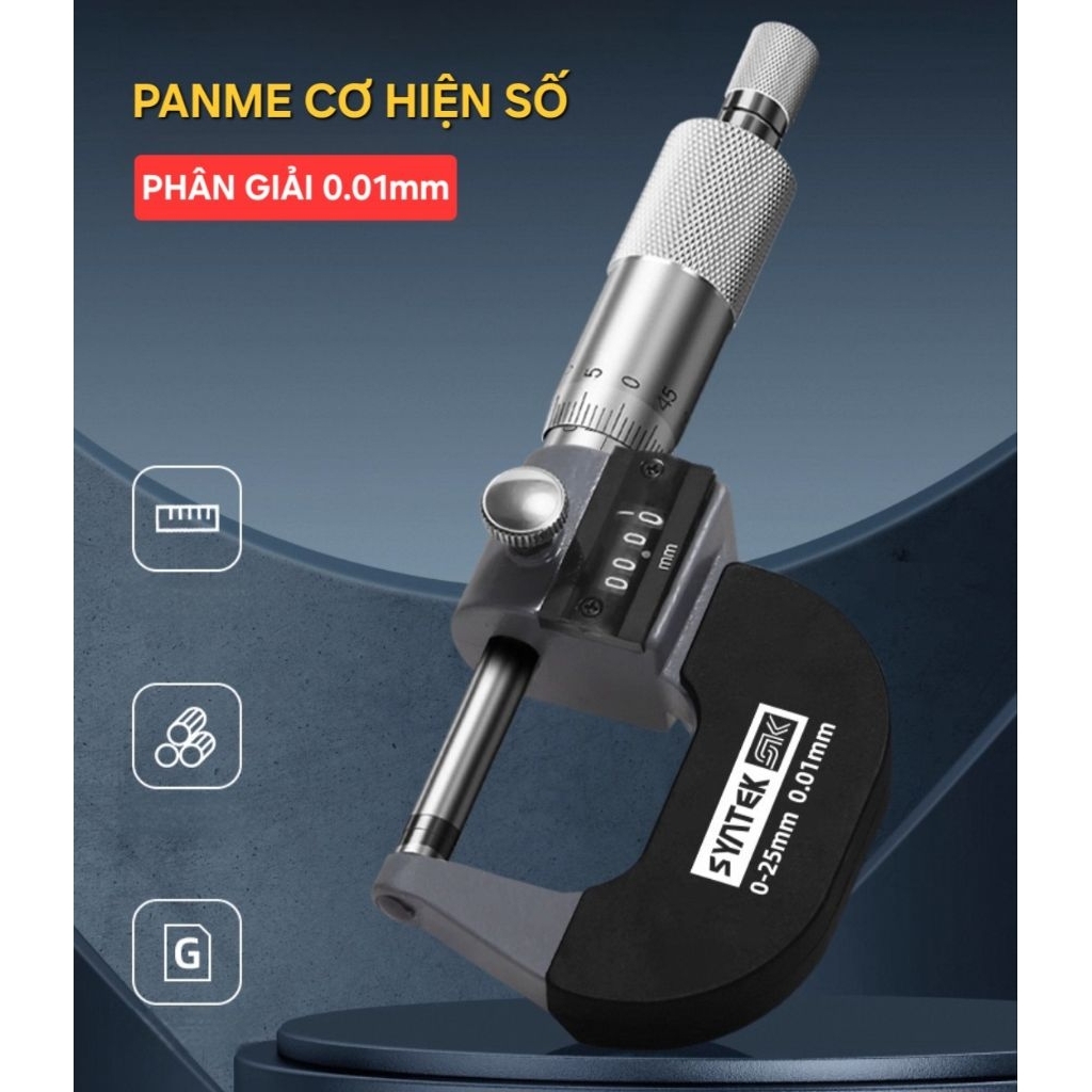 Syntek 0-25/25-50mm digital mechanical micrometer | 0.01mm | Shopee ...