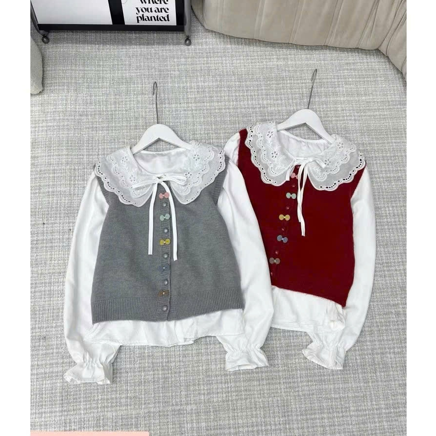 GL61 WOMEN'S WOMAN GILE WITH MULTI-COLOR BUTTONS, SET OF WOOL GILE WITH ...
