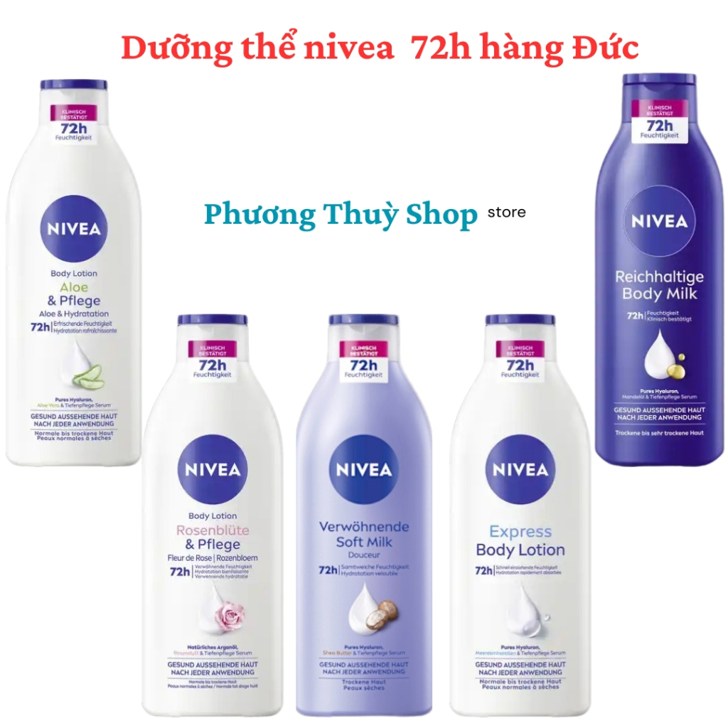 Nivea Body Lotion moisturizes up to 72 hours Made in Germany | Shopee ...