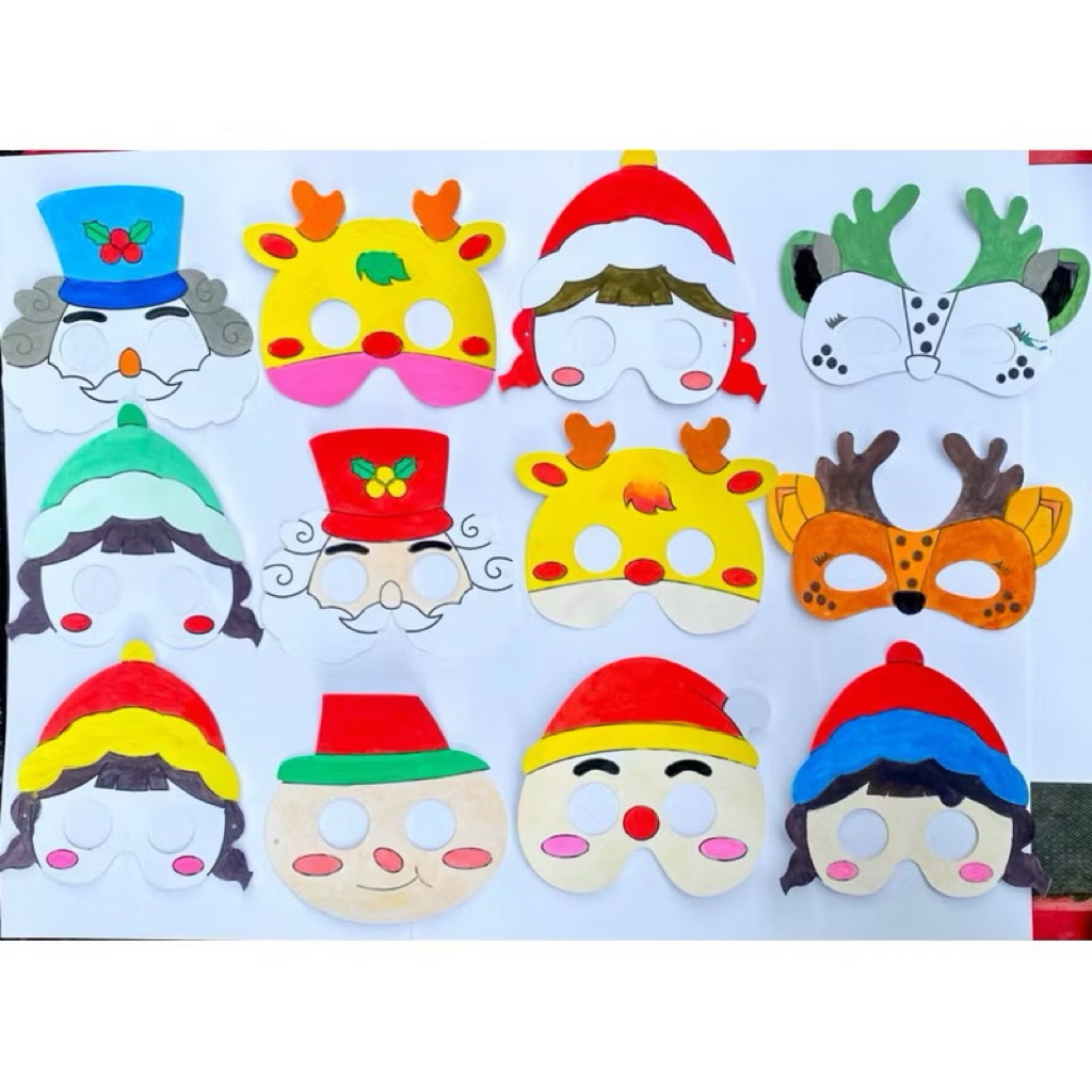 SET of 20 coloring masks for Christmas, Halloween, and Mid-Autumn ...