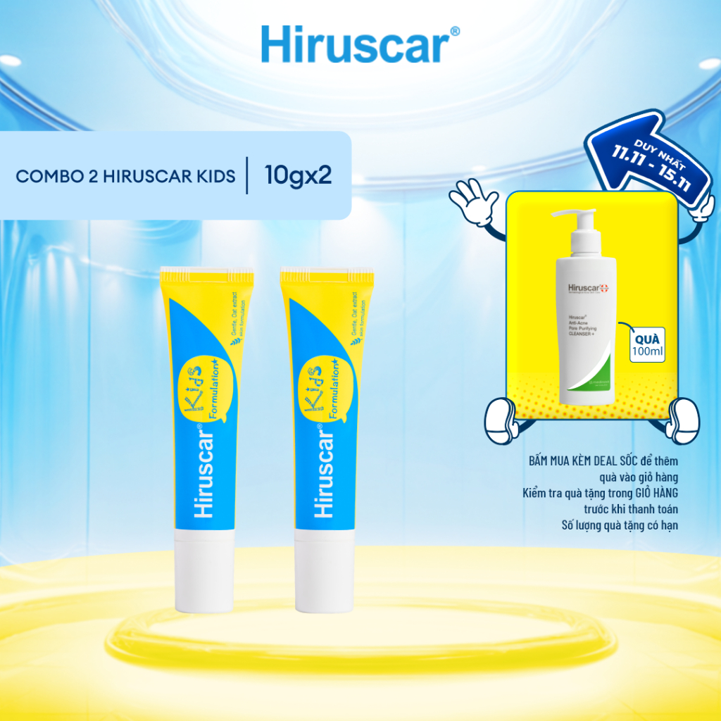 Set of 2 Gels to improve children's scars and itchy dark spots Hiruscar ...