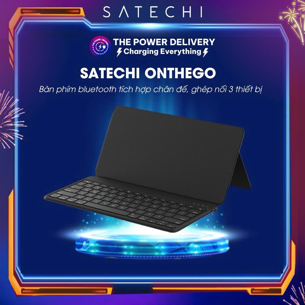 Satechi OntheGoTM Bluetooth Keyboard with Integrated Stand, Pairing 3 ...