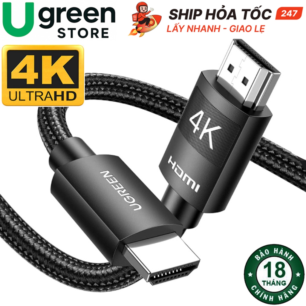 UGREEN HD119 HDMI 2.0 Cable for monitor, HDMI Cable with Solid Nylon ...