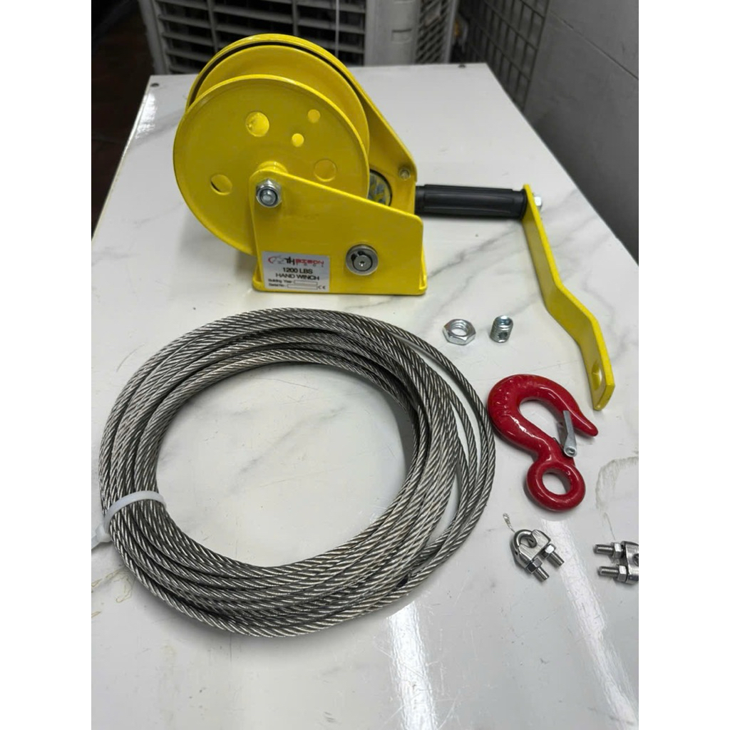 Self-braking winch 1200 lbs cable 5mm stainless steel 304 pulley 300kg ...