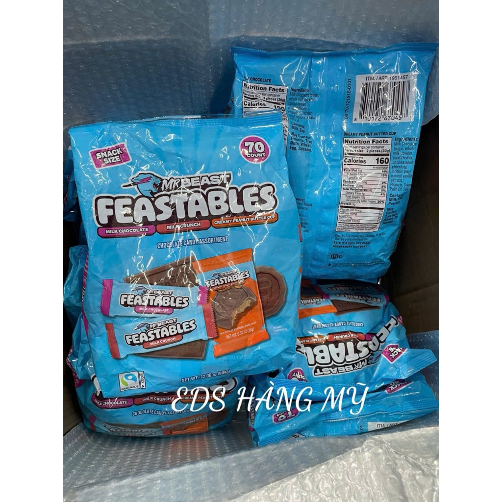 T5 DATE May 2026 MRBEAST FEASTABLES SOCOLA CANDY – PACK OF 70 MINI BARS ...