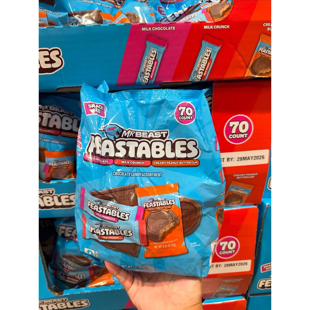 Mr Beast FEASTABLES chocolate pack of 70 best bars in the world mixed ...