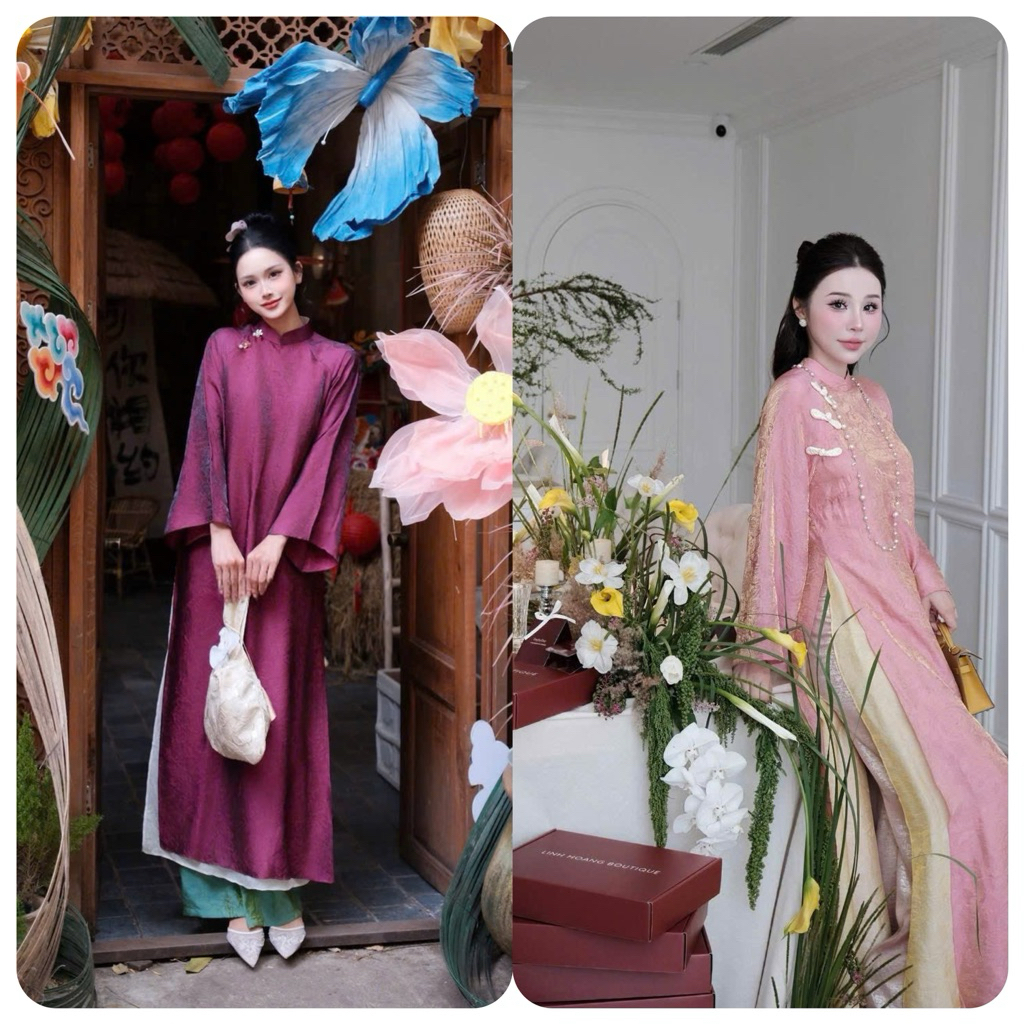 Innovative ao dai with 4 panels Ao dai CNY – code Ts | Shopee Malaysia