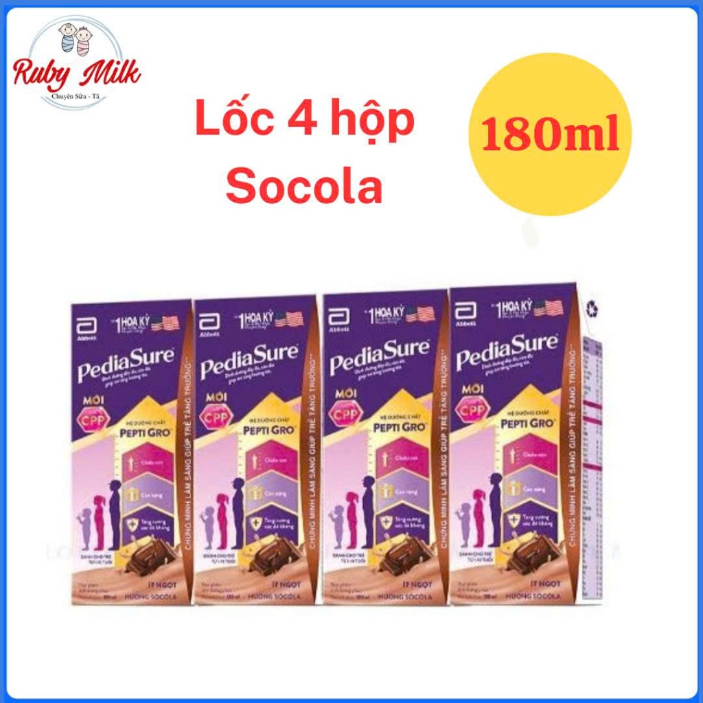 Lot of 4 Boxes of Pediasure Chocolate Ready-to-Drink Milk 180ml ...
