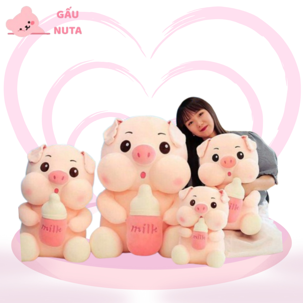 Pig Teddy Bear Holding a Bottle Bear Holding a Pig Holding a Milk ...