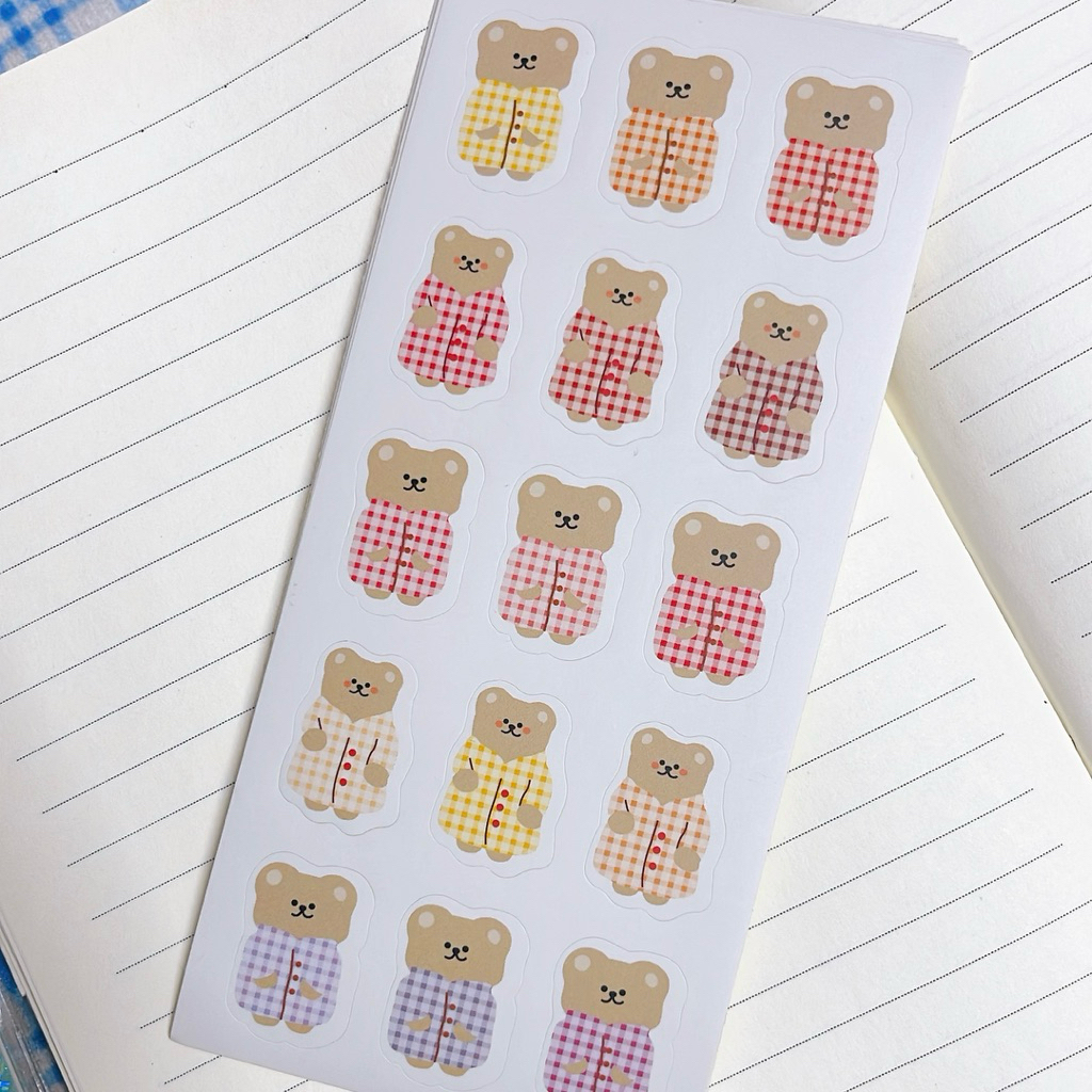 CUTE PYJAMA BEAR LABEL STICKER DECOR BOOK, TOPLOADER,.. | Shopee Malaysia