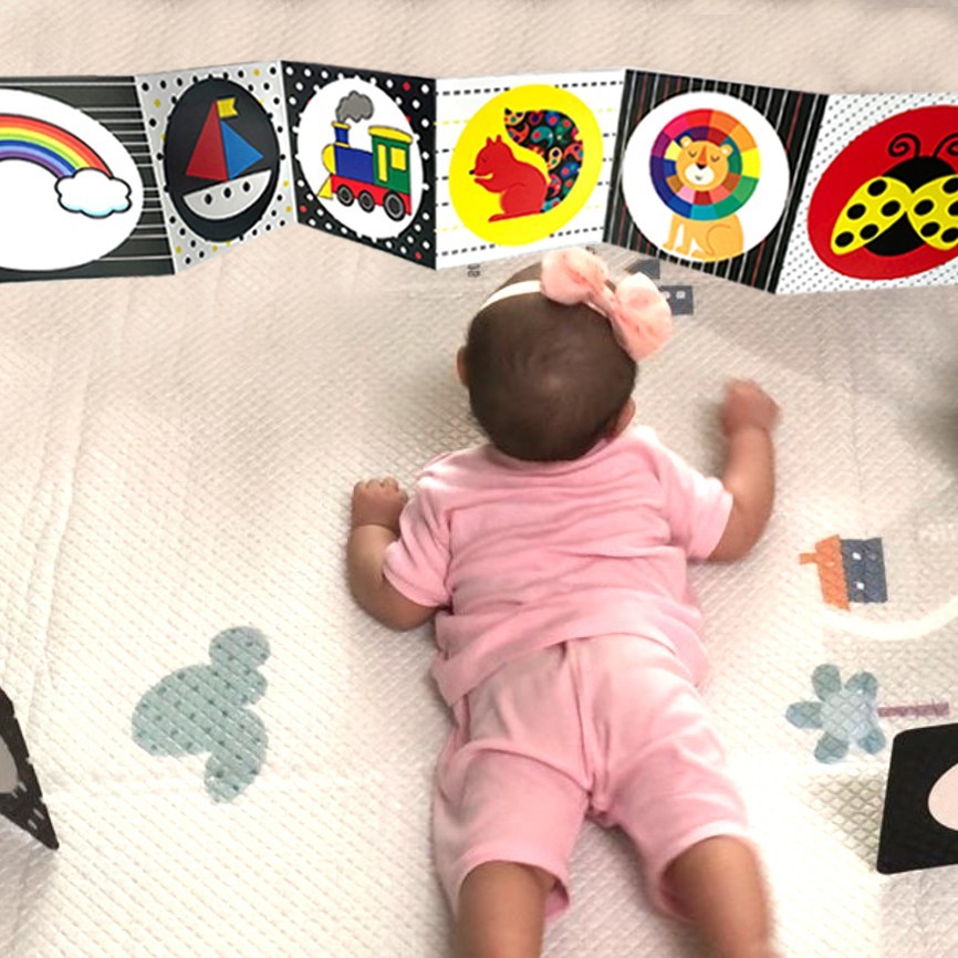 Combo of 3 sets of folding cards for visual stimulation for babies ...