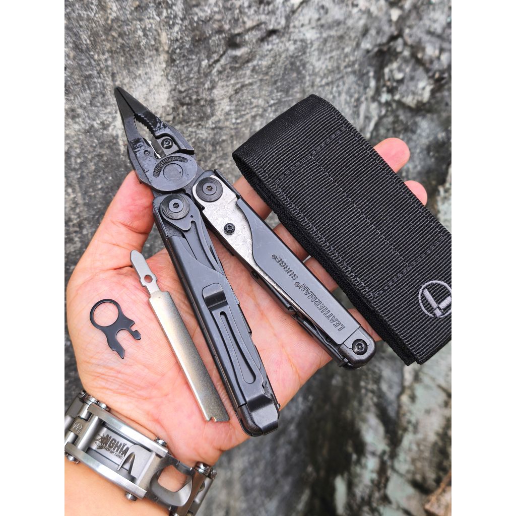 Nghiaedc- Leatherman Surge folding multi-purpose pliers Damascus blade ...