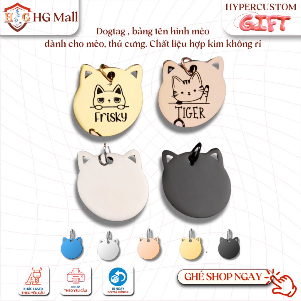 Stainless Alloy Cat Name Tag, Cattag, Laser Engraved Cat Name Tag on ...