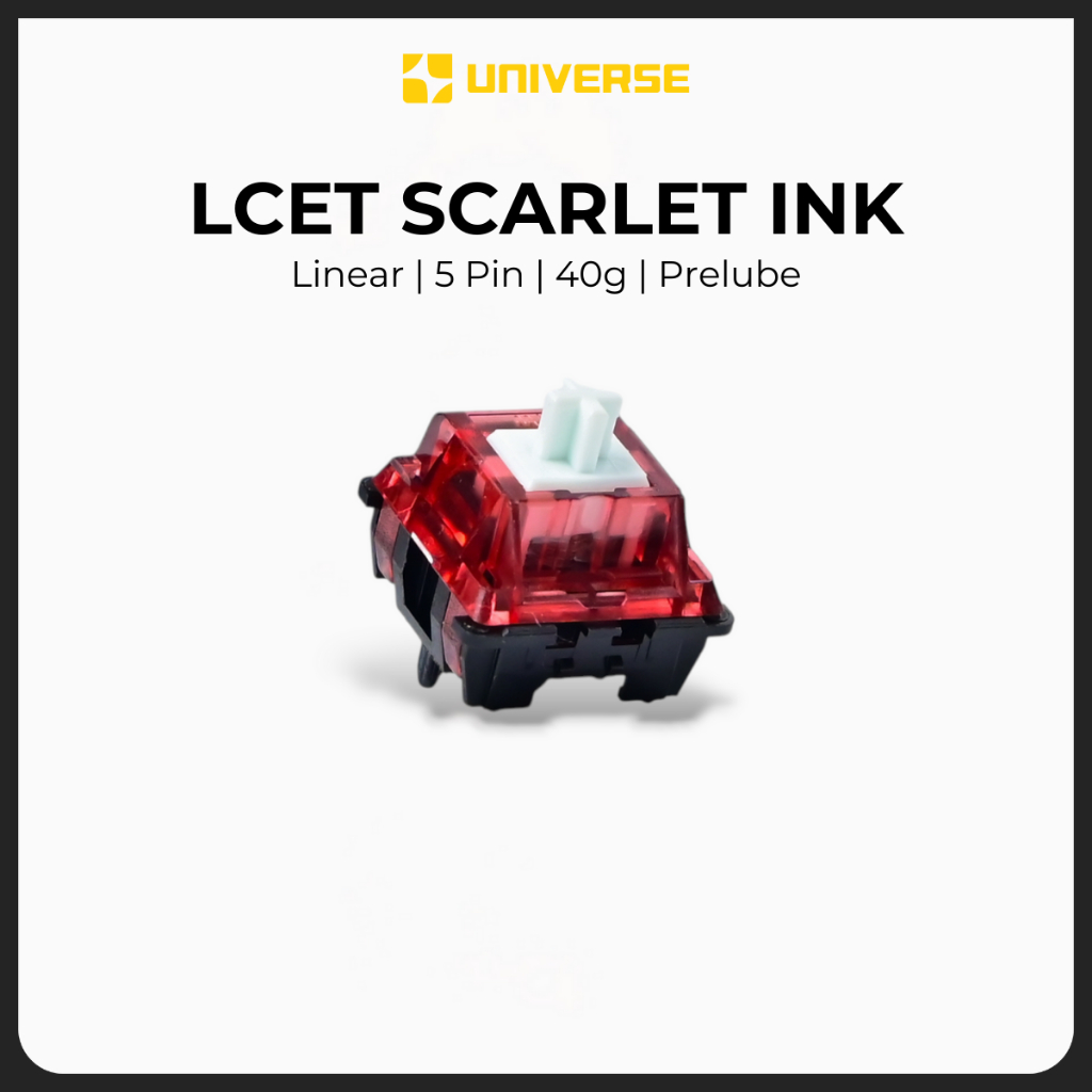 10 Switch LCET Scarlet Ink Switch Linear 5 Pin 40g PC + POM + PA66 ...