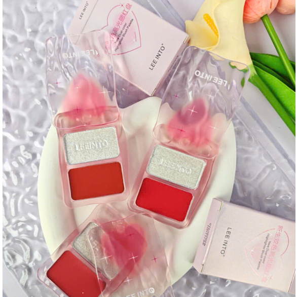 LEE INTO Cream Blush and Highlight Palette Long Lasting Shine | Shopee ...