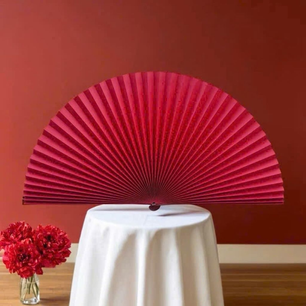 Pre-folded red paper fan, large size 1 meter. | Shopee Malaysia