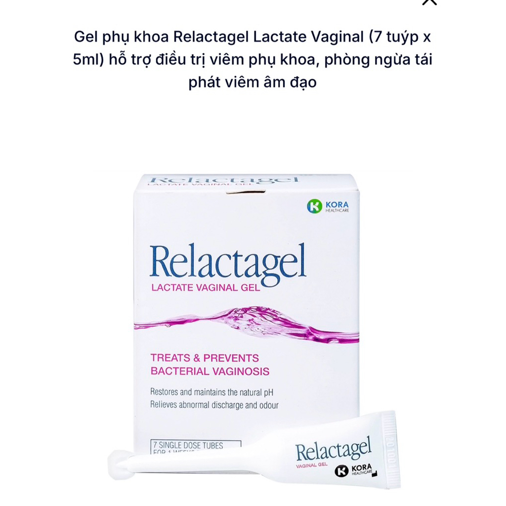 Relactagel Lactate Vaginal gynecological Gel (7 tubes x 5ml) supports ...