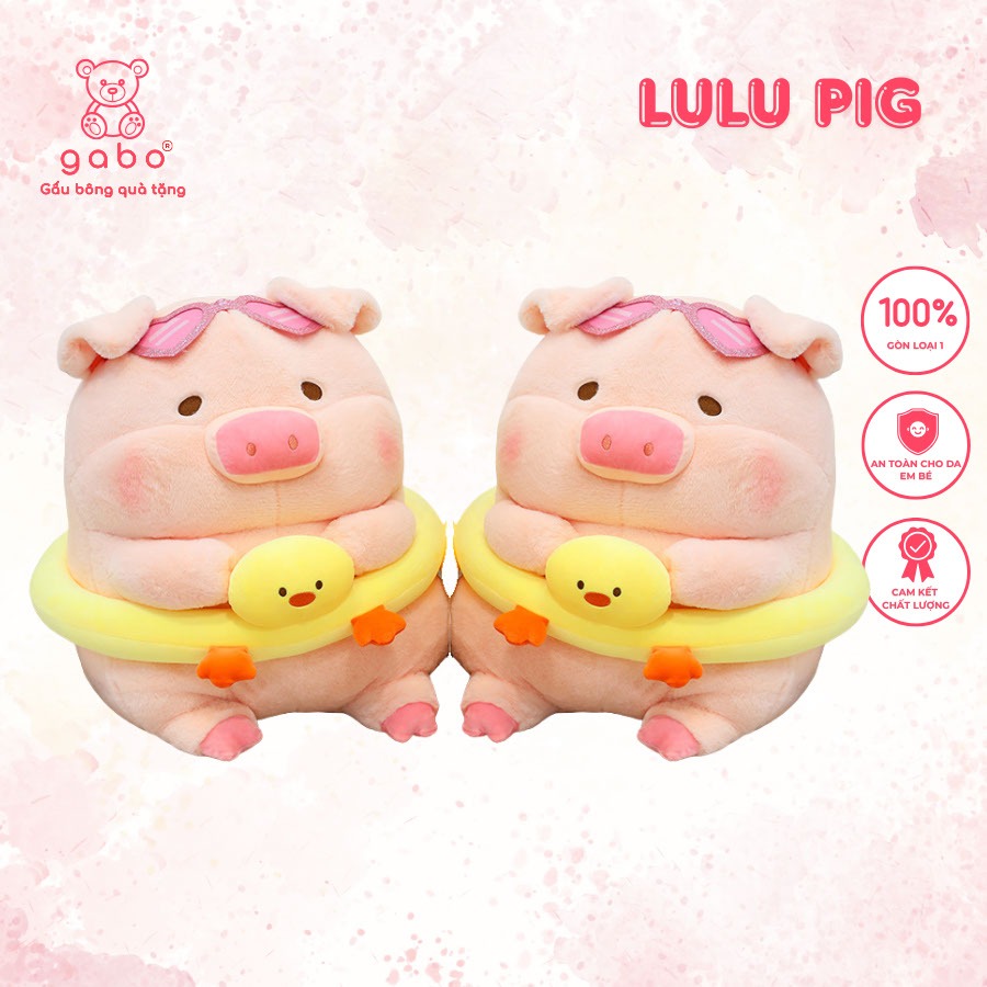 Lulu Pig Teddy Bear Wearing a Duck Swimming Float, Beach Pig Teddy Bear ...