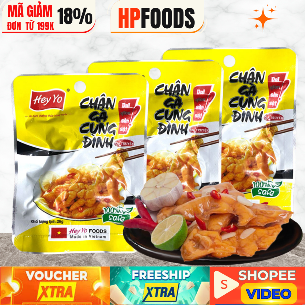 Combo of 20 HEYYO boneless spicy chicken feet assorted Royal Bach Thao ...