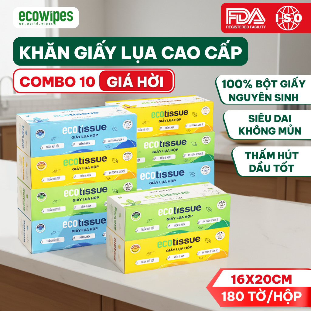 EcoWipes Silk Tissue Box Combo [100% FDA Standard Wood Pulp] Soft, Dust ...