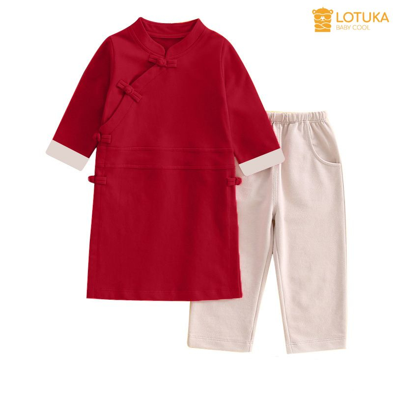 Suit CNY For Boys And Girls 2023 LOTUKA, Soft Cotton Red Shirt Size 4 ...