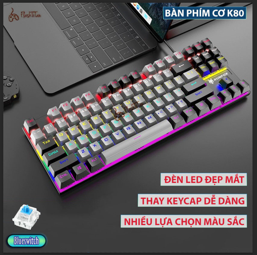 K80 Blue Switch Led Mechanical Gaming Keyboard with 10 Different Modes ...