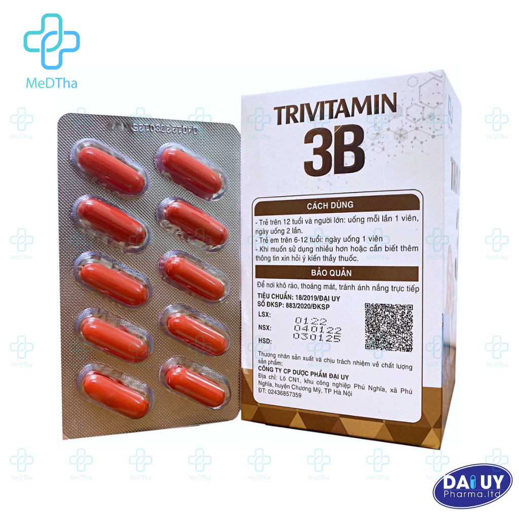 Trivitamin 3B - Vitamin 3B, Improves Health, Nerves, Insomnia, Vitamin B1 B6 B12 (Box of 100 ...