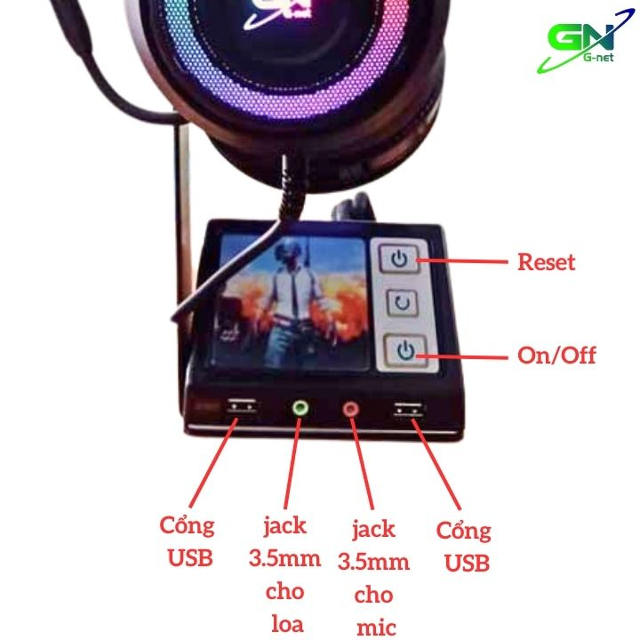 Headphone mount with Gnet multi-function power button for sharp games ...