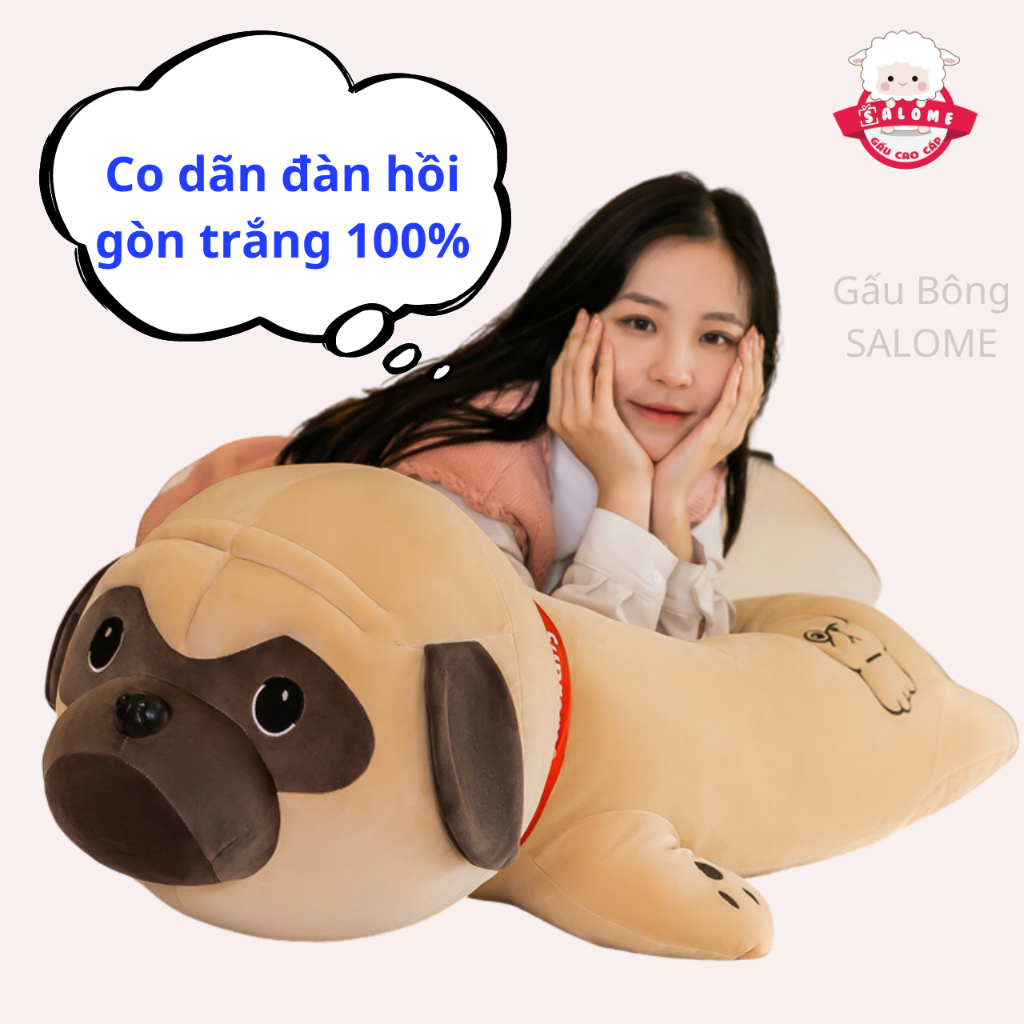 SALOME Cute and Lovely Lying Pug Dog Teddy Bear Size 60cm-90cm ...