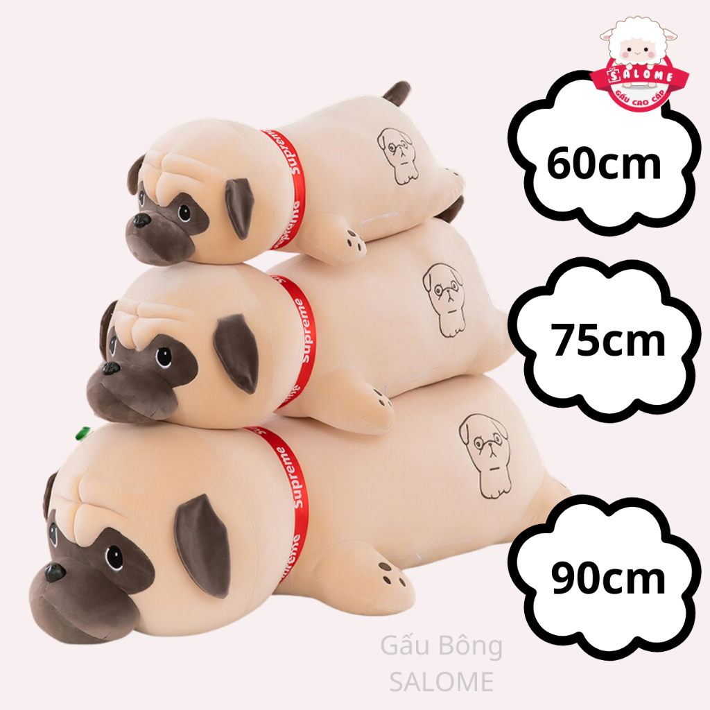 SALOME Cute and Lovely Lying Pug Dog Teddy Bear Size 60cm-90cm ...